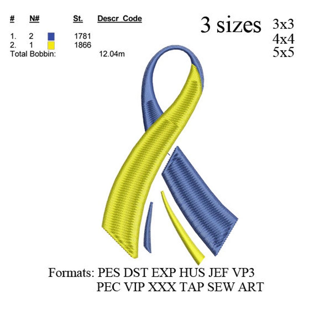 Cancer Ribbon Embroidery Design V2 - Breast Cancer Symbol Filled Stitch ...
