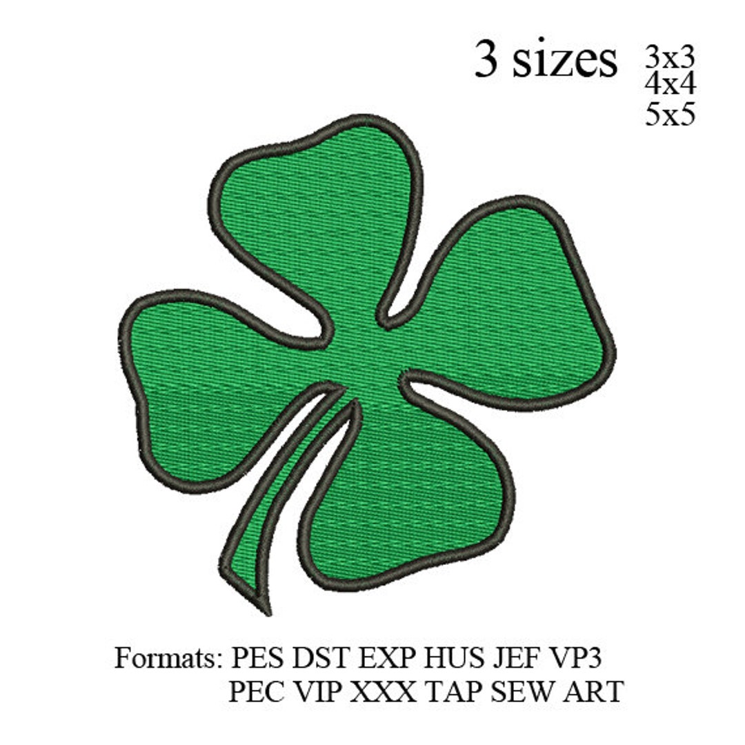 Clover 4 Leaf Embroidery Design,clover Leaf Embroidery Designs ...