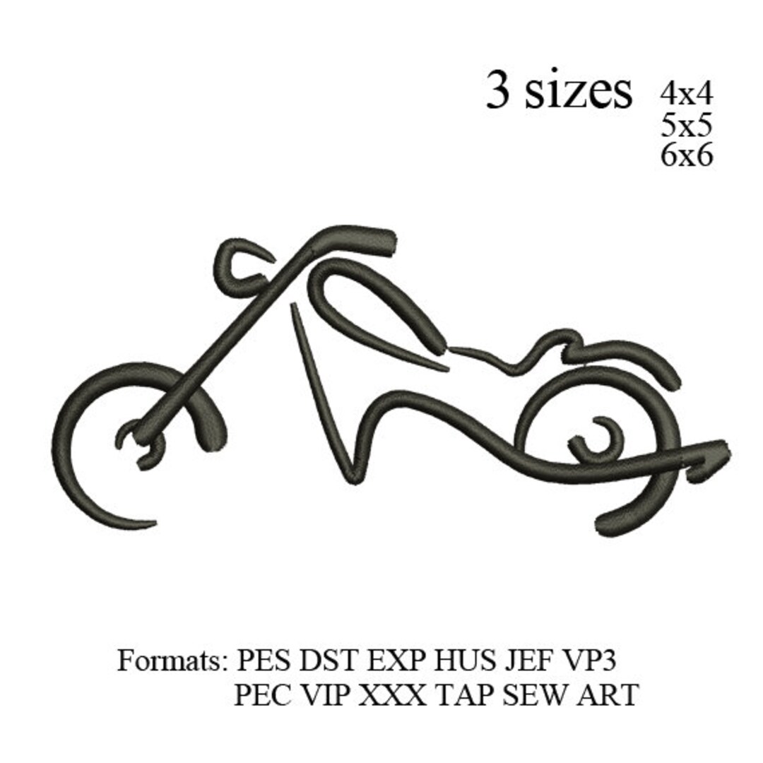 Motorcycle Machine Embroidery Design, Motorcycle Embroidery Pattern No ...