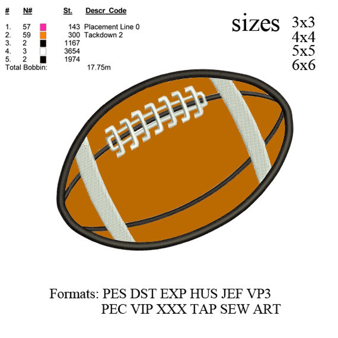 Rugby Ball Applique, Football Rugby Applique Embroidery Machine ...