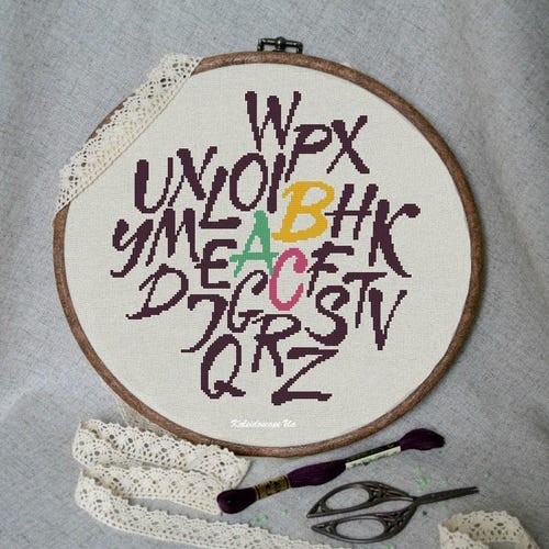 Greek Alphabet Lettering Cross Stitch Pattern Digital Download - Etsy