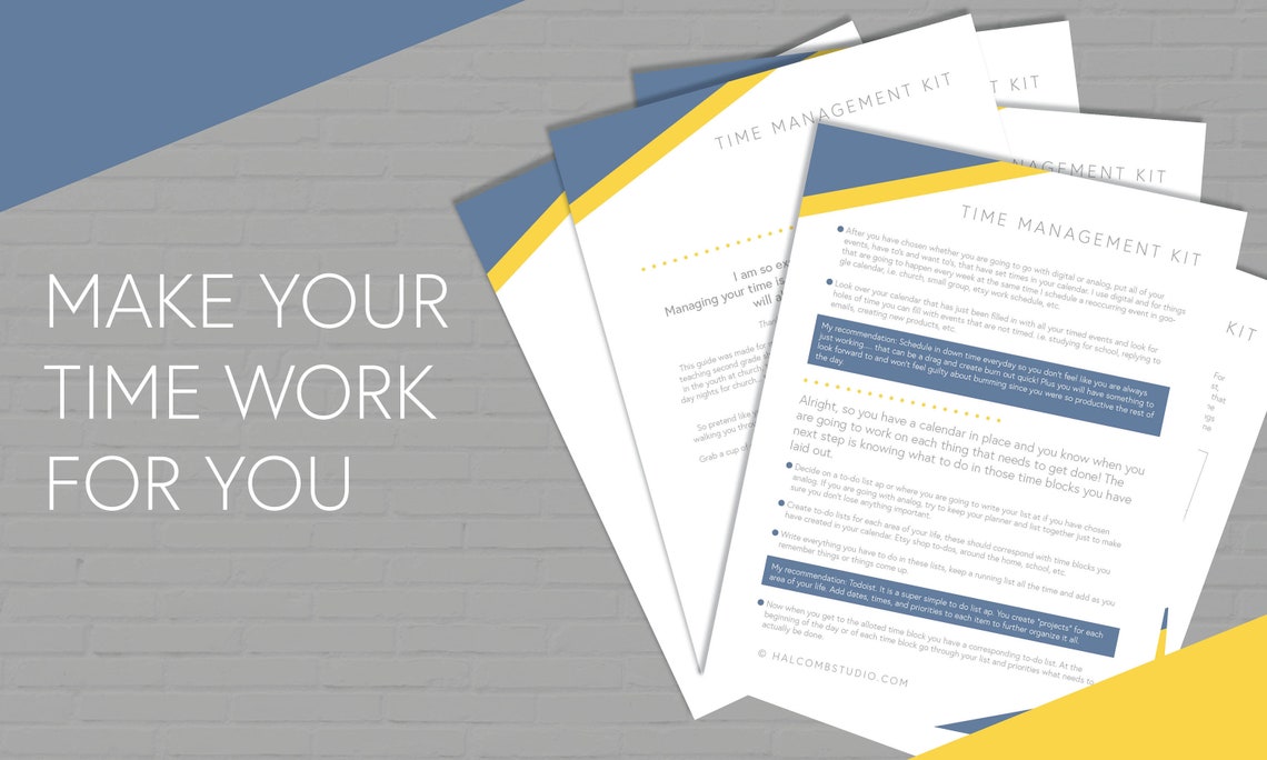 Time Management Kit, Productivity Guide, Step by Step Guide to Managing ...