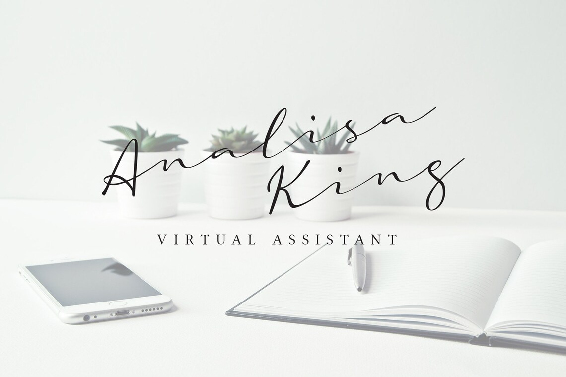 Feminine Logo Virtual Assistant Logo Design Photography | Etsy