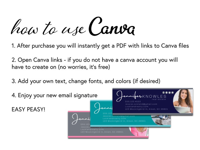 Email Signature Virtual Assistant Real Estate Marketing - Etsy