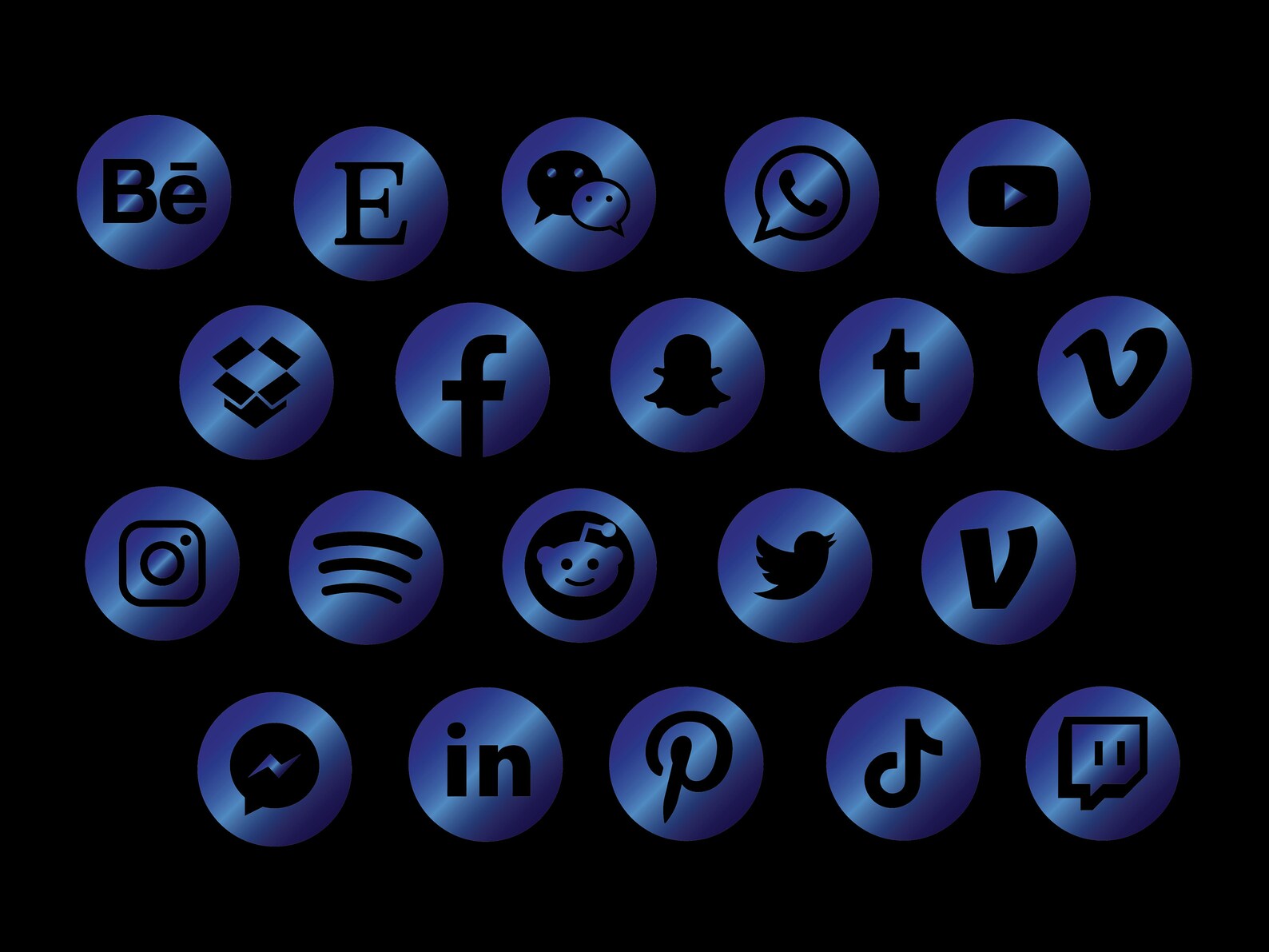 20 Social Media Icons Website Icons Social Sharing Icons - Etsy