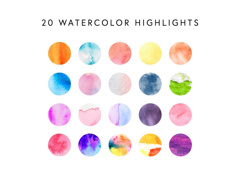 20 Watercolor Instagram Highlights, Social Media Template, Instagram ...