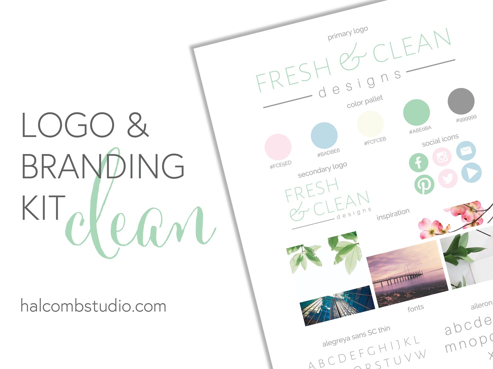 Clean Branding Kit Canva Premade Logos and Branding Kit DIY - Etsy
