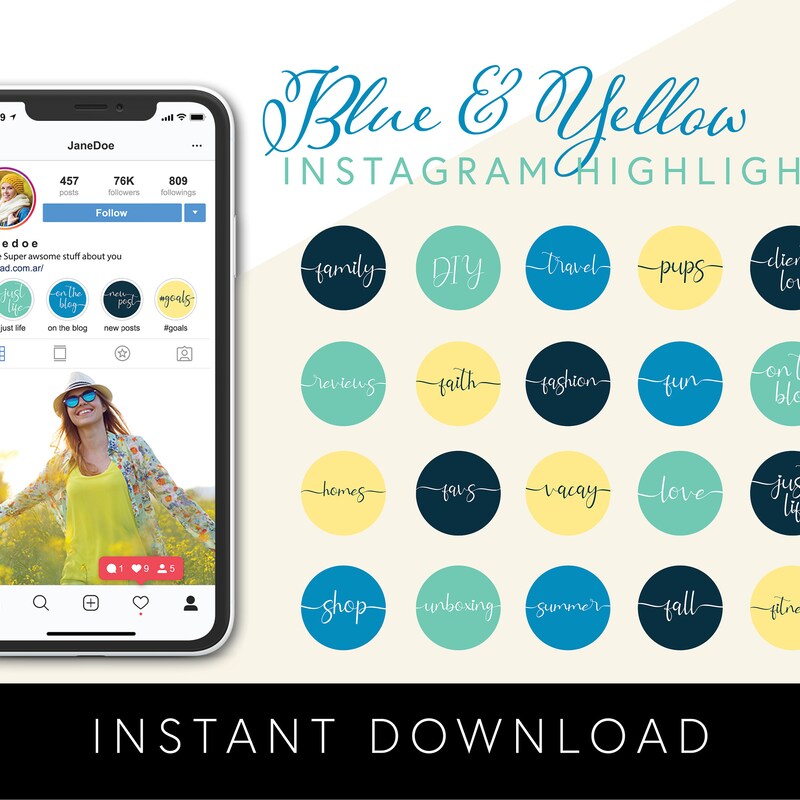 Yellow Instagram - Etsy