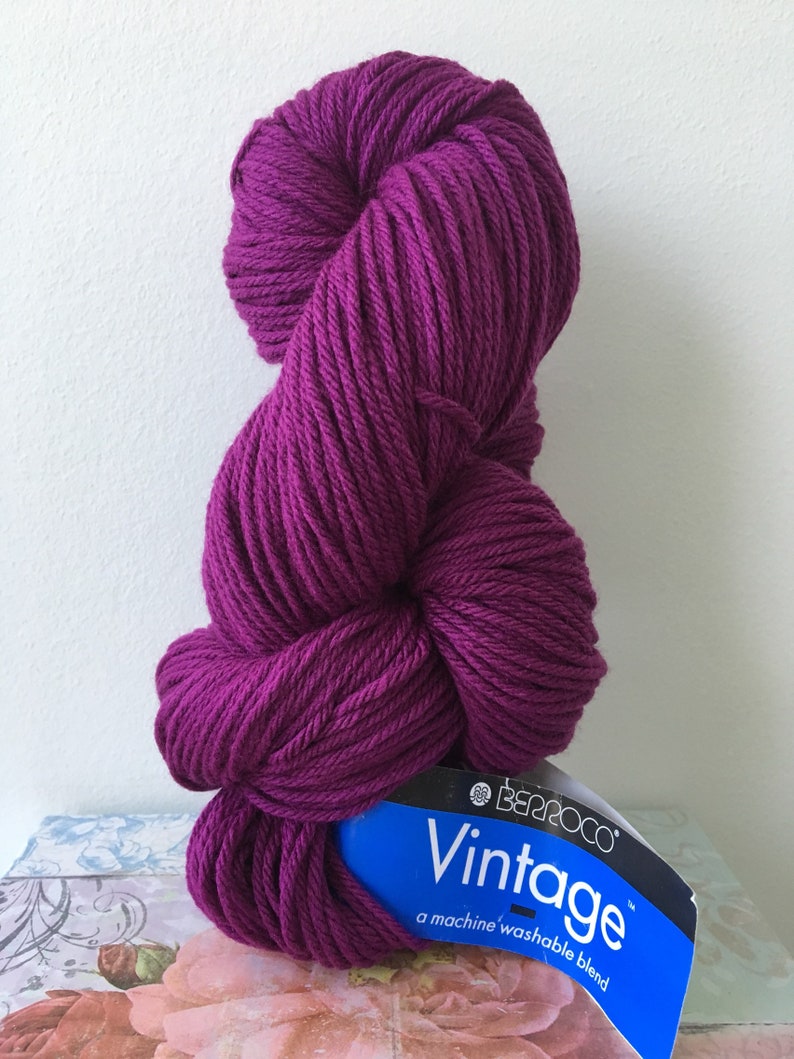 Plum Acrylic Blend Yarn Berroco Vintage Yarn Plum Yarn | Etsy