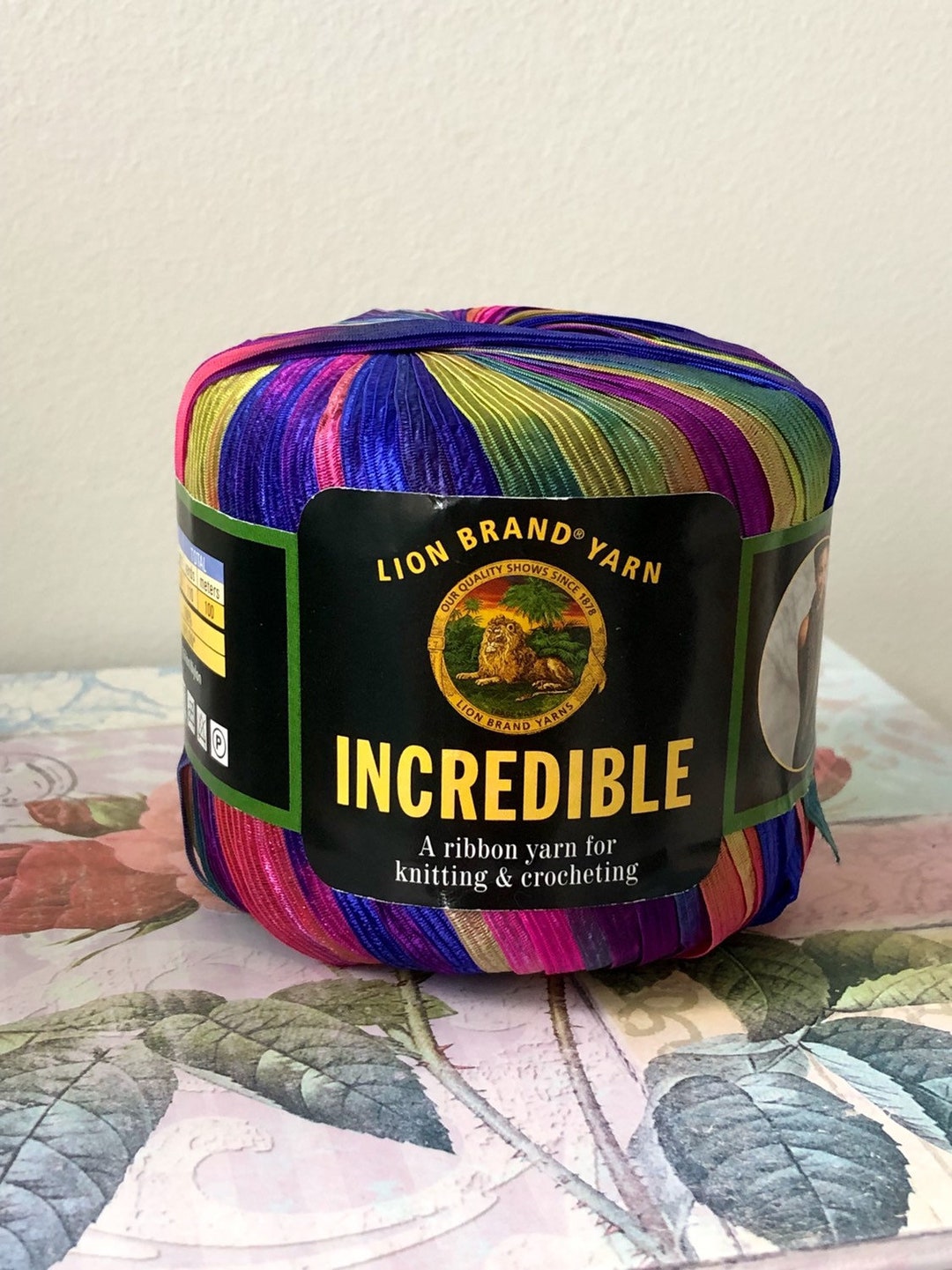 Rainbow Incredible Ribbon Yarn Lion Brand Yarn Specialty Yarn Novelty ...