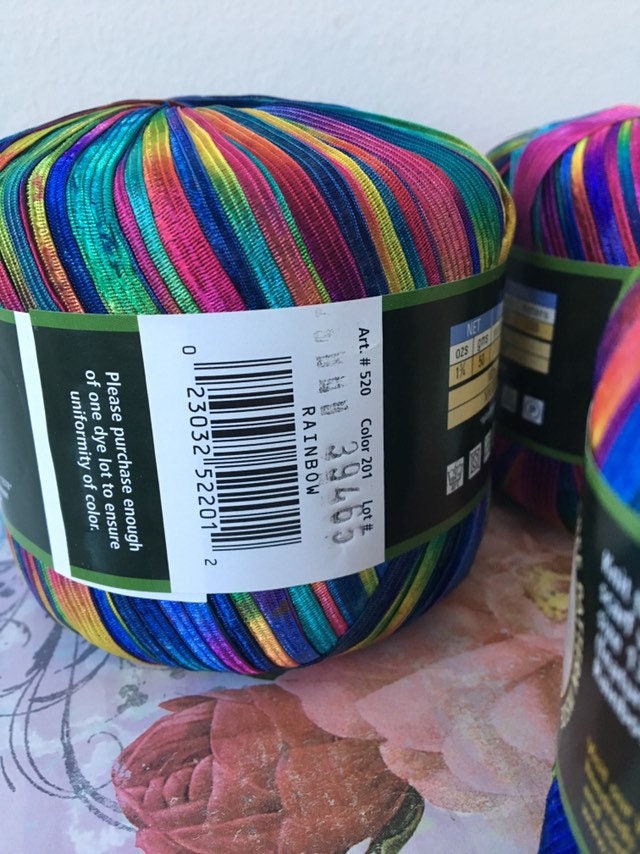 Rainbow Incredible Ribbon Yarn Lion Brand Yarn Specialty Yarn Novelty ...