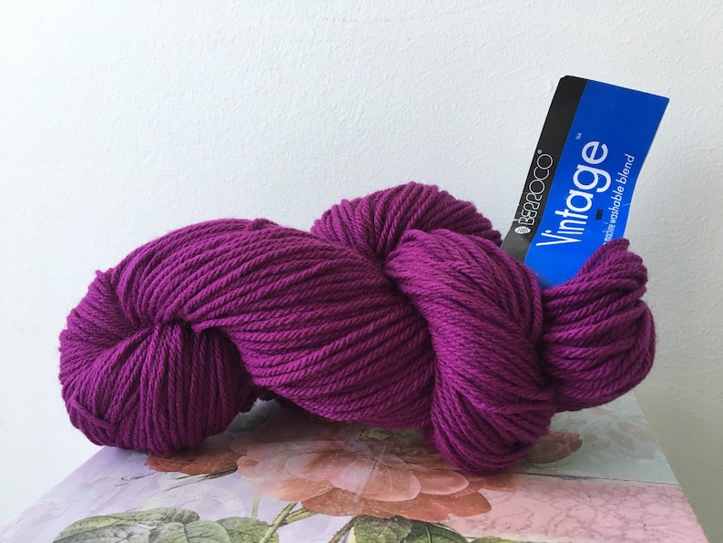 Plum Acrylic Blend Yarn Berroco Vintage Yarn Plum Yarn Destash - Etsy