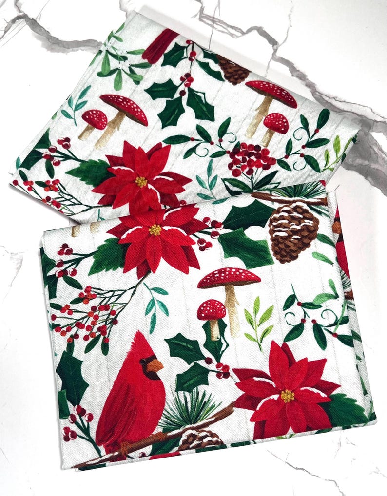 Fabric Editions Red Cardinals Cotton Fabric, Christmas Fat Quarters - Etsy