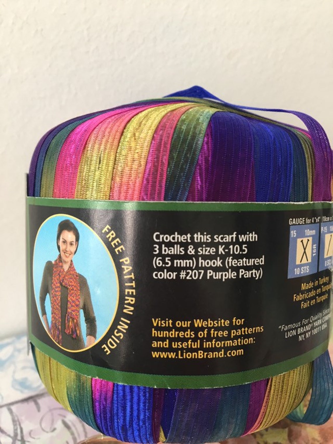 Carnival Incredible Ribbon Yarn Lion Brand Yarn Specialty Yarn | Etsy