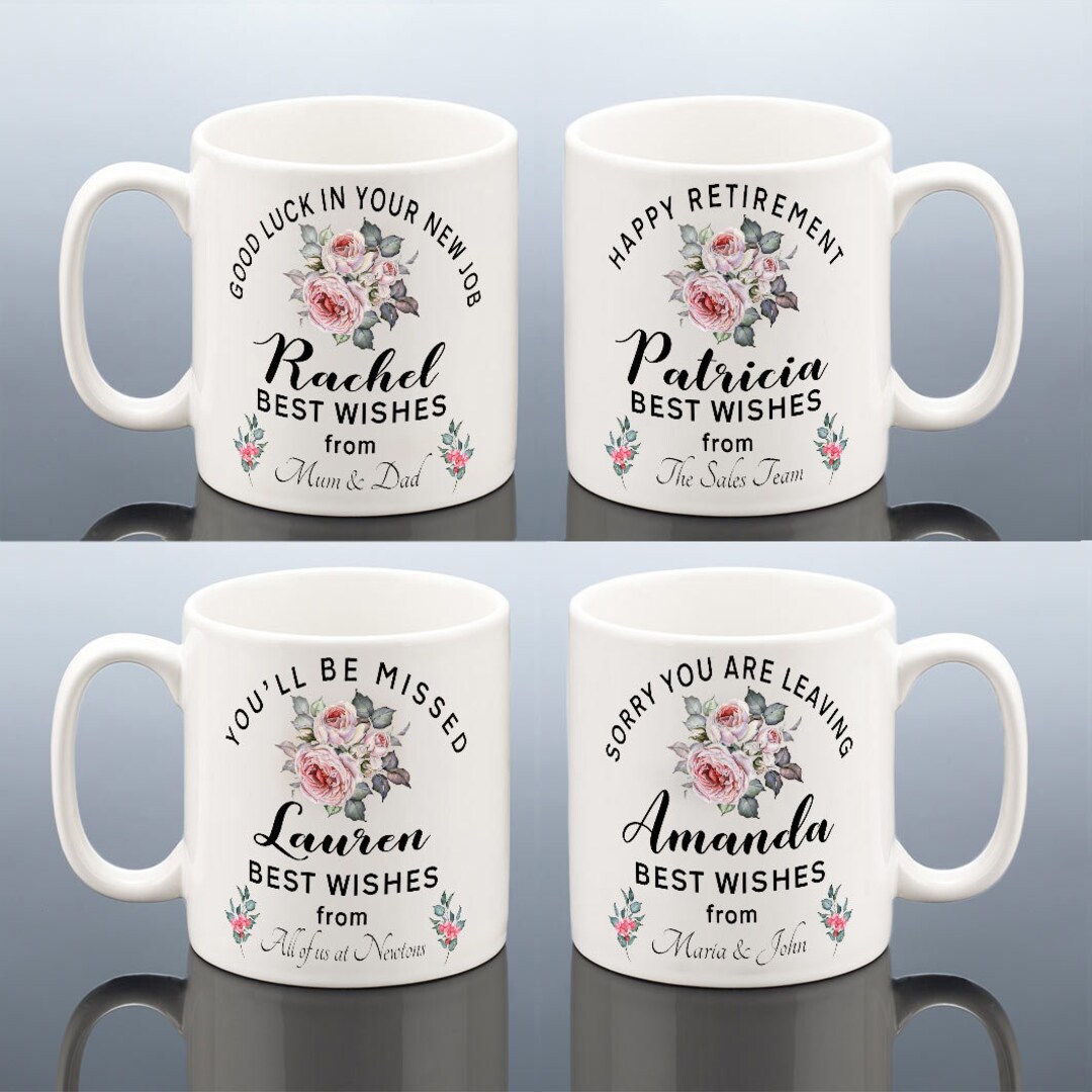 HAPPY RETIREMENT MUG for Her Good Luck in New Job Cup for Women Sorry ...