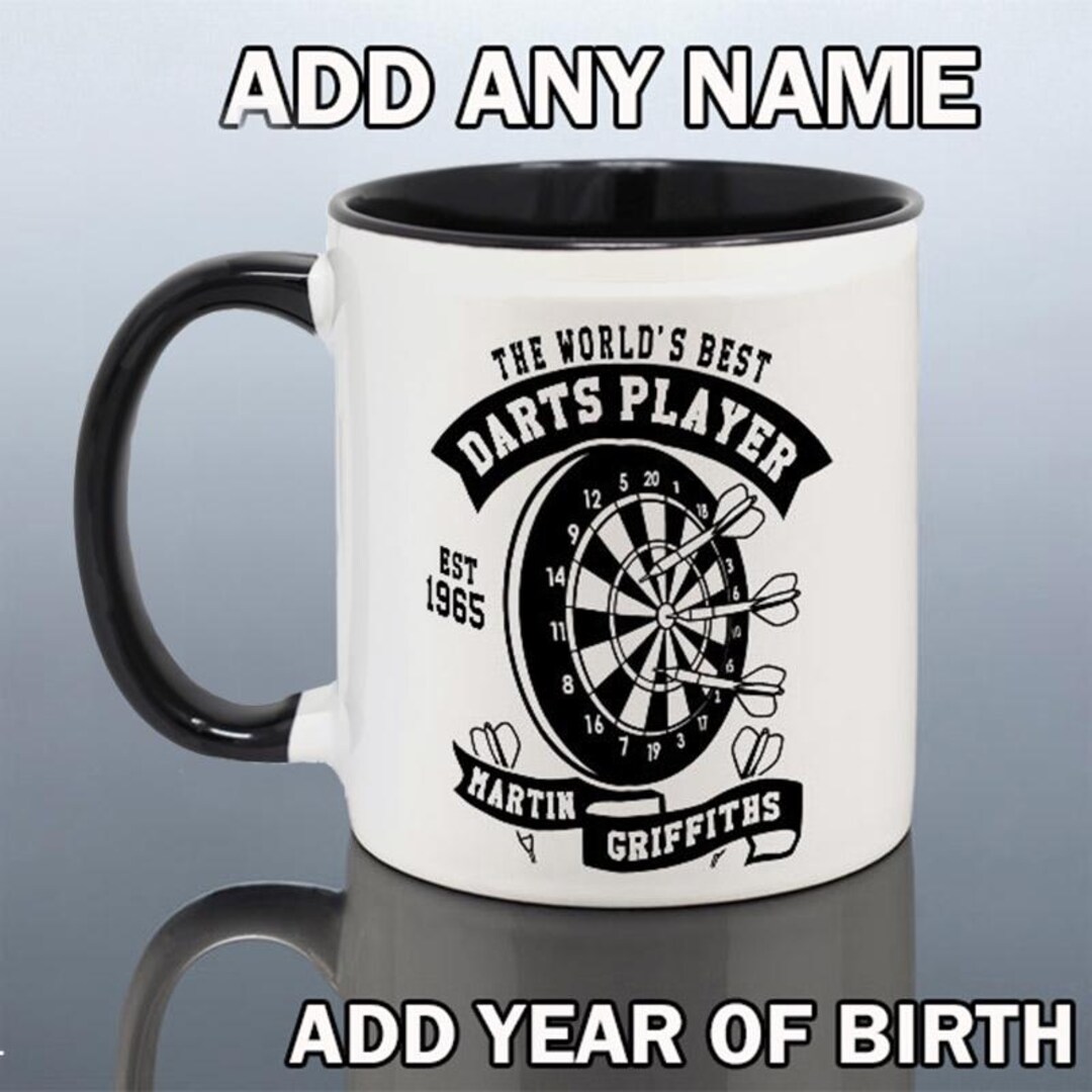 BEST DARTS PLAYER Mug Darts Birthday Gift Personalised Darts Cup Father ...