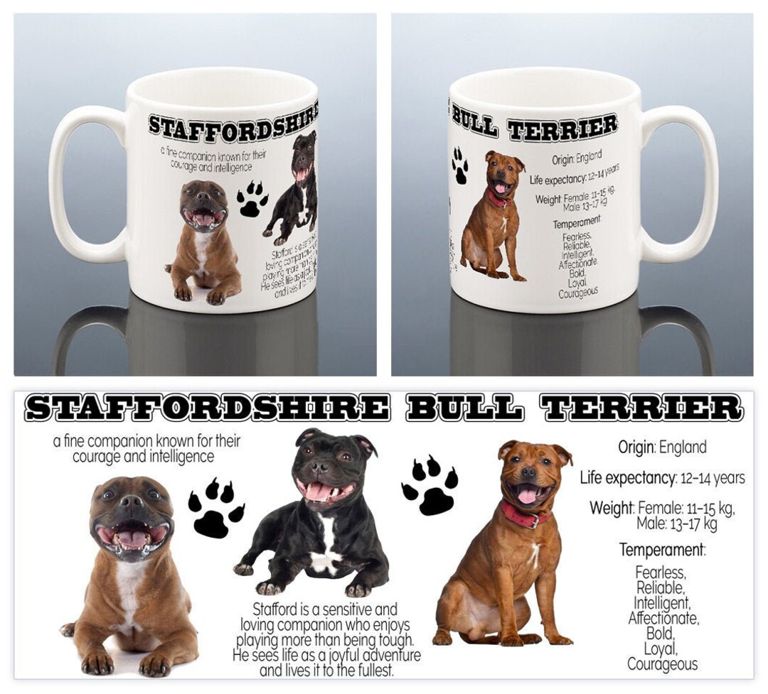 STAFFIE MUG Staffordshire Bull Terrier Cup Staffy Dog Christmas Gift ...