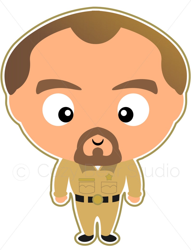 Stranger Things Clipart Sheriff Jim Hopper Cute Funko Pop - Etsy