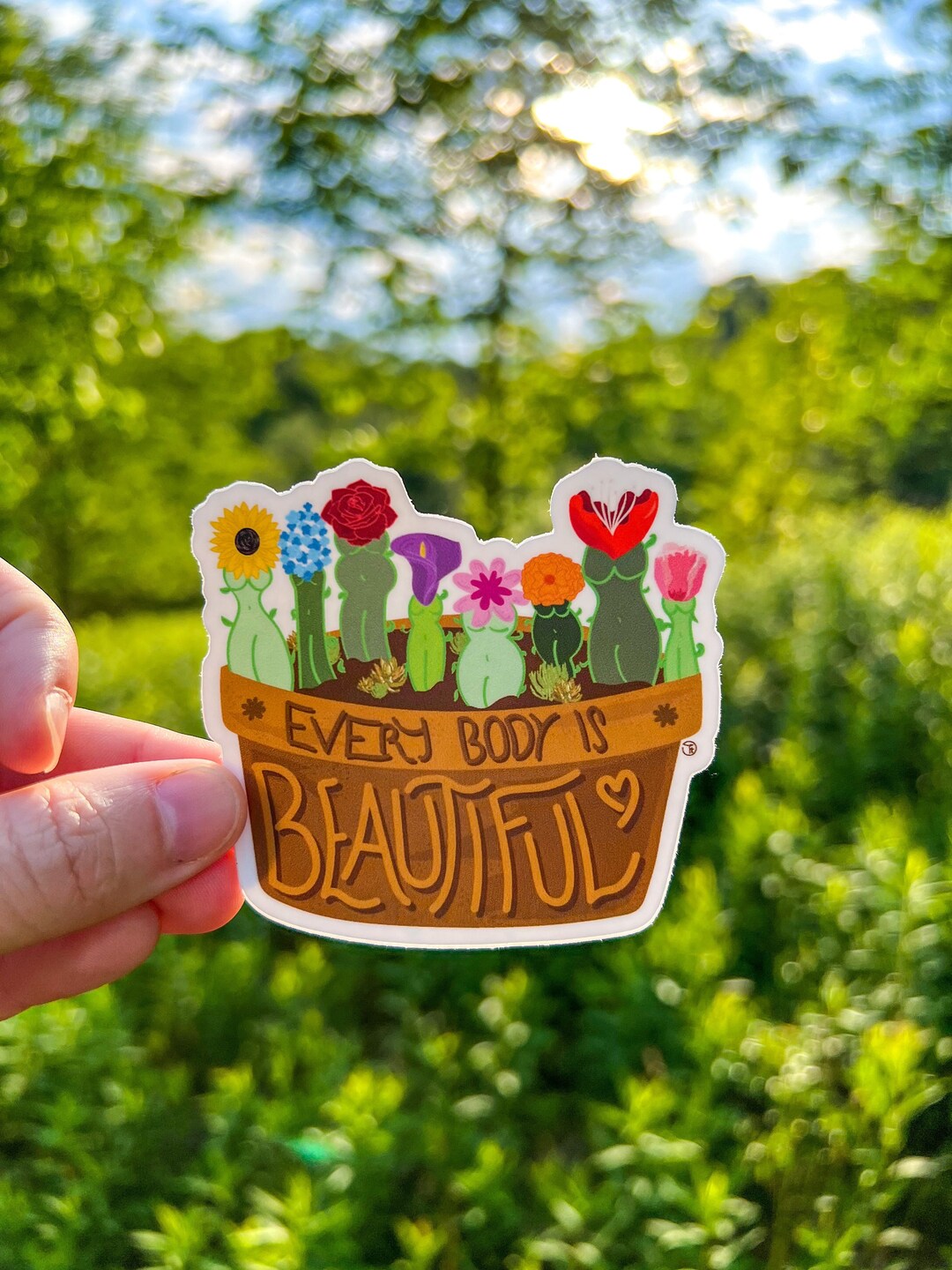 Every Body is Beautiful Sticker | Body Positivity Art | Self Love - Etsy