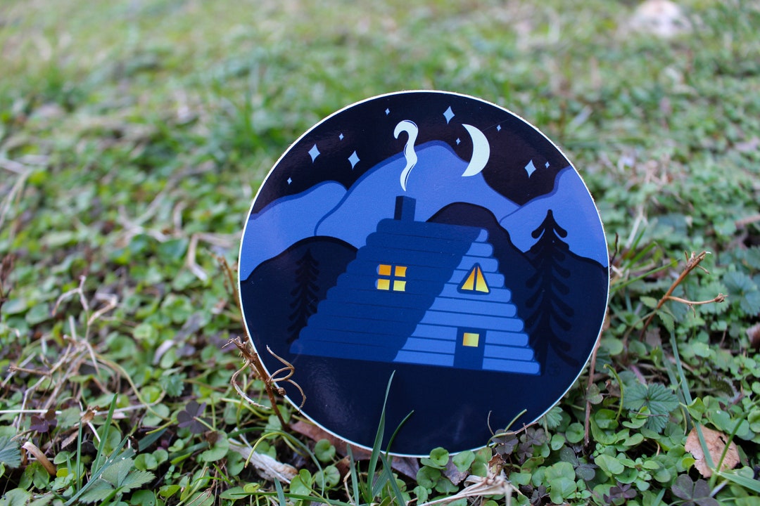 A-frame Sticker | Mountain Cabin Vinyl Decal - Etsy