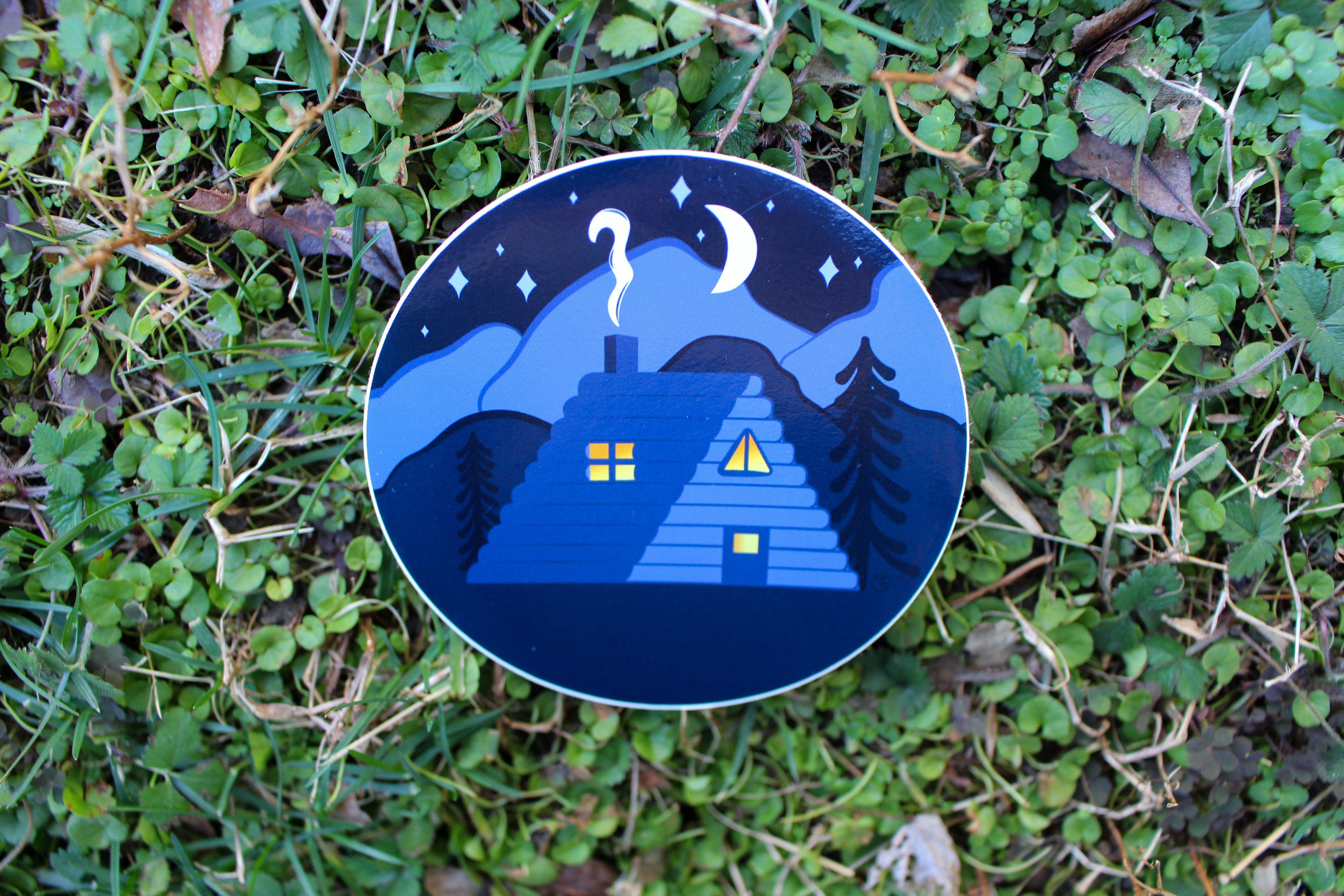 A-frame Sticker Mountain Cabin Vinyl Decal - Etsy