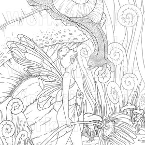 Foraging Fairy Adult Coloring Page, DIGITAL DOWNLOAD, Fantasy Themed ...