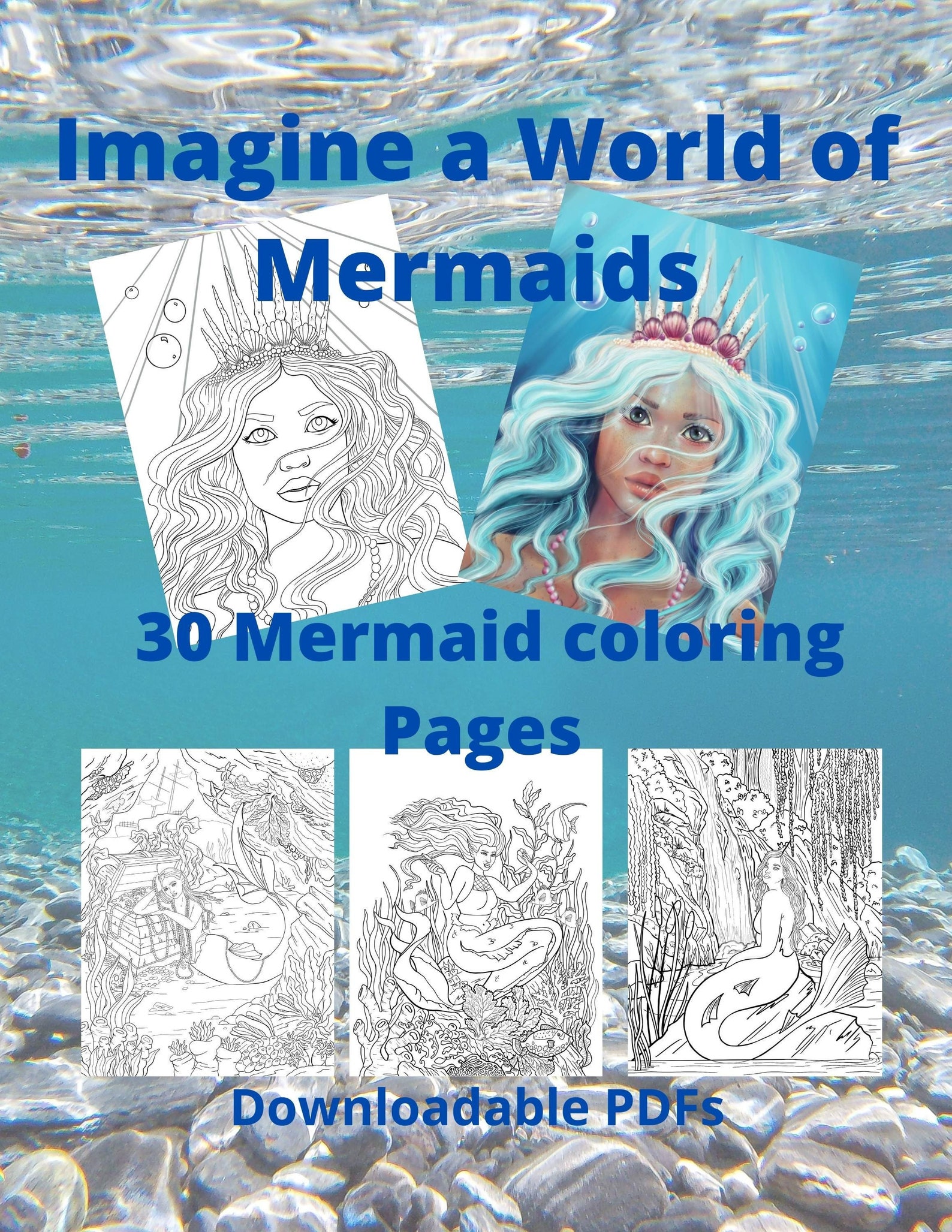 The Full Book Imagine a World of Mermaids Digital Adult - Etsy