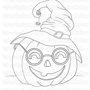Cute Jack O’lantern Coloring Pages, Digital Download, Pumpkin Coloring ...