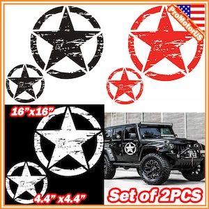 Universal Fit off Road Willys Jeep Star Military Army WWII Decal Vinyl ...