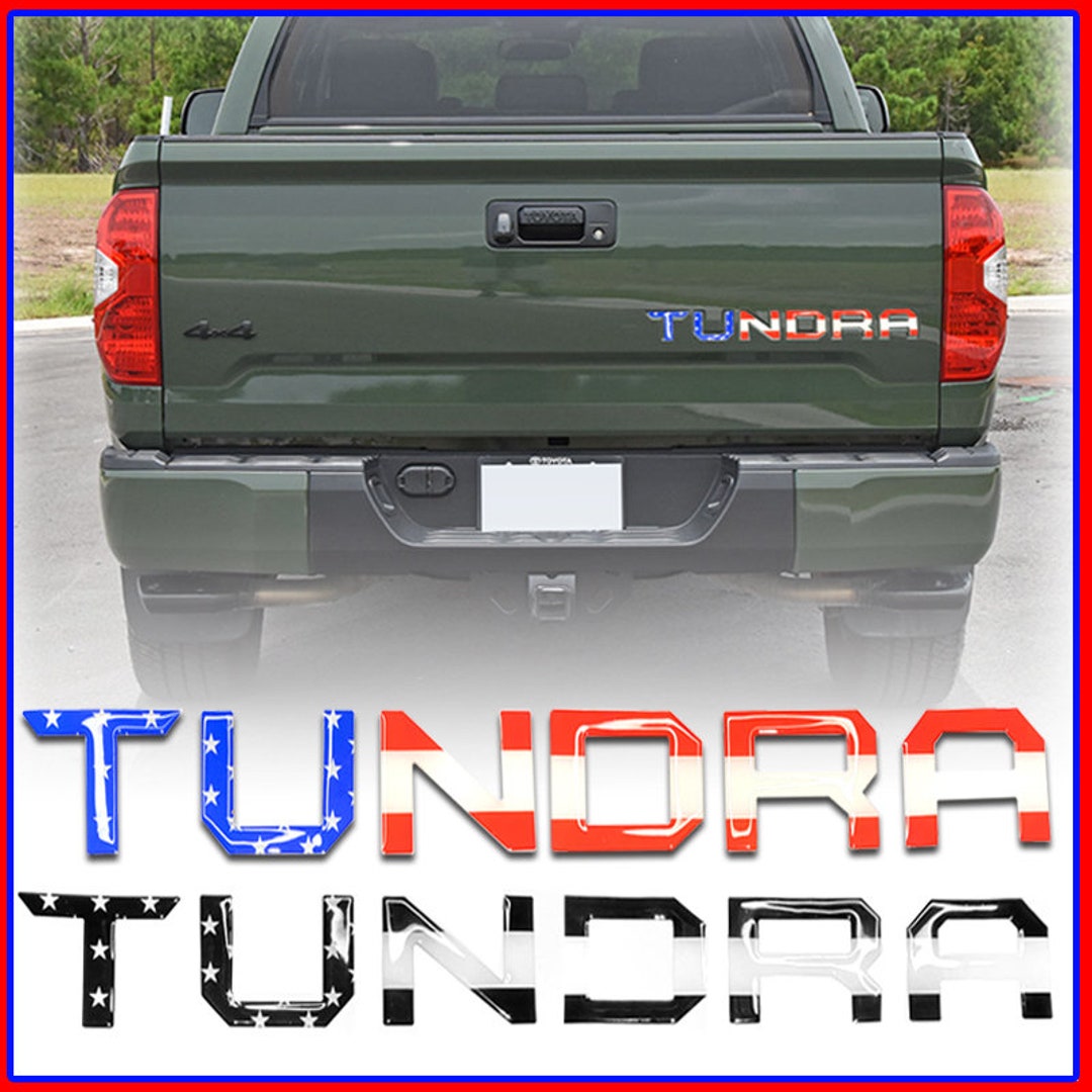 USA Flag Chrome Tailgate Insert Letters 3D Raised Trunk Nameplate ...