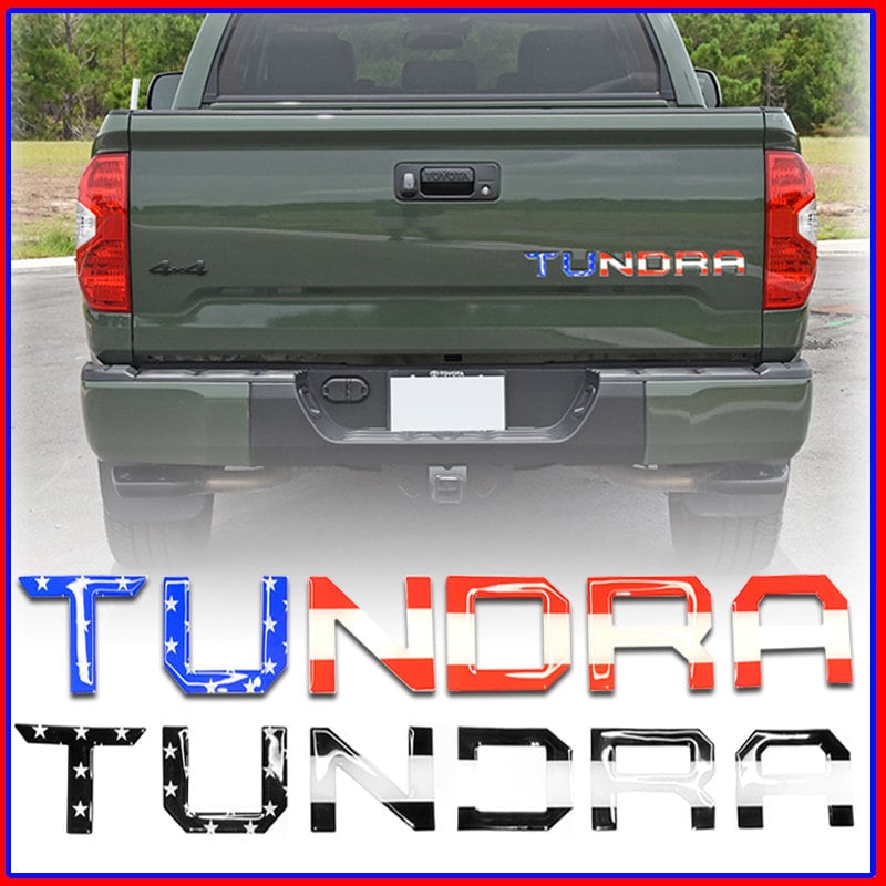 USA Flag Chrome Tailgate Insert Letters 3D Raised Trunk Nameplate ...