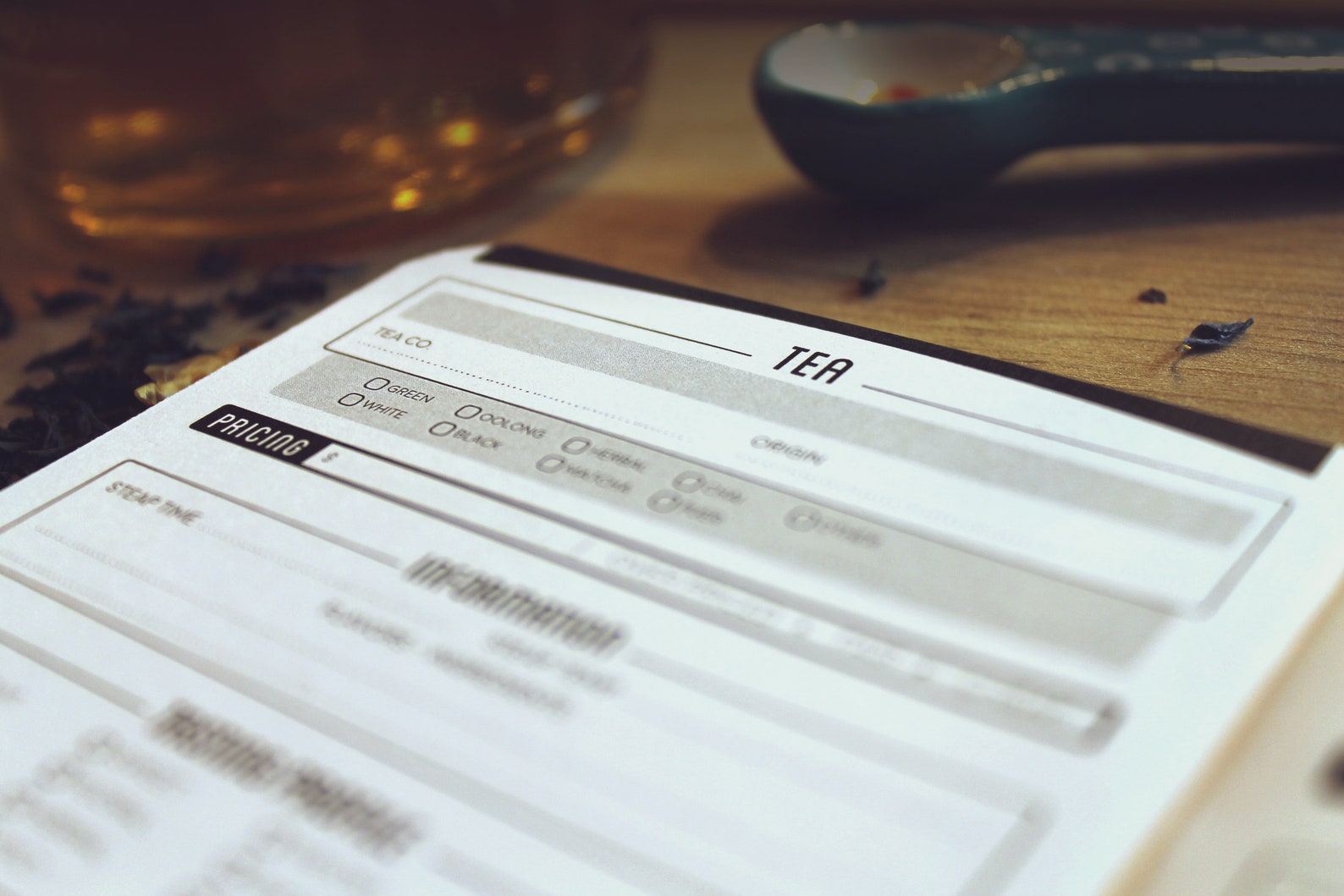 The TEA JOURNAL by JOT. Books -- Tea Tasting Guide | Tea Profiles | Tea ...
