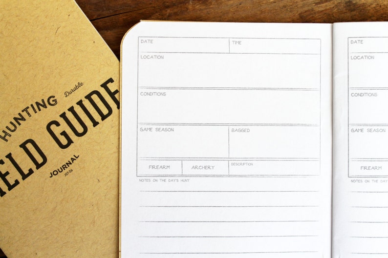 HUNTING Field Guide Journal by JOT. Books -- Field Guide - Etsy