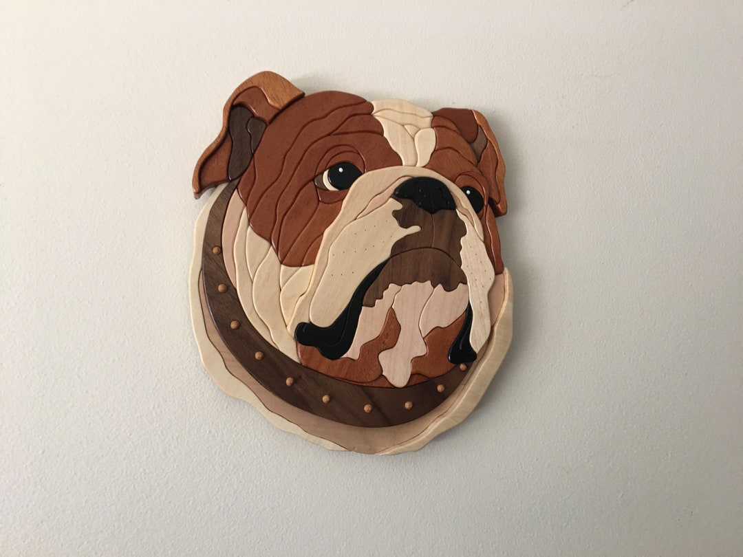 Bulldog Intarsia - Etsy