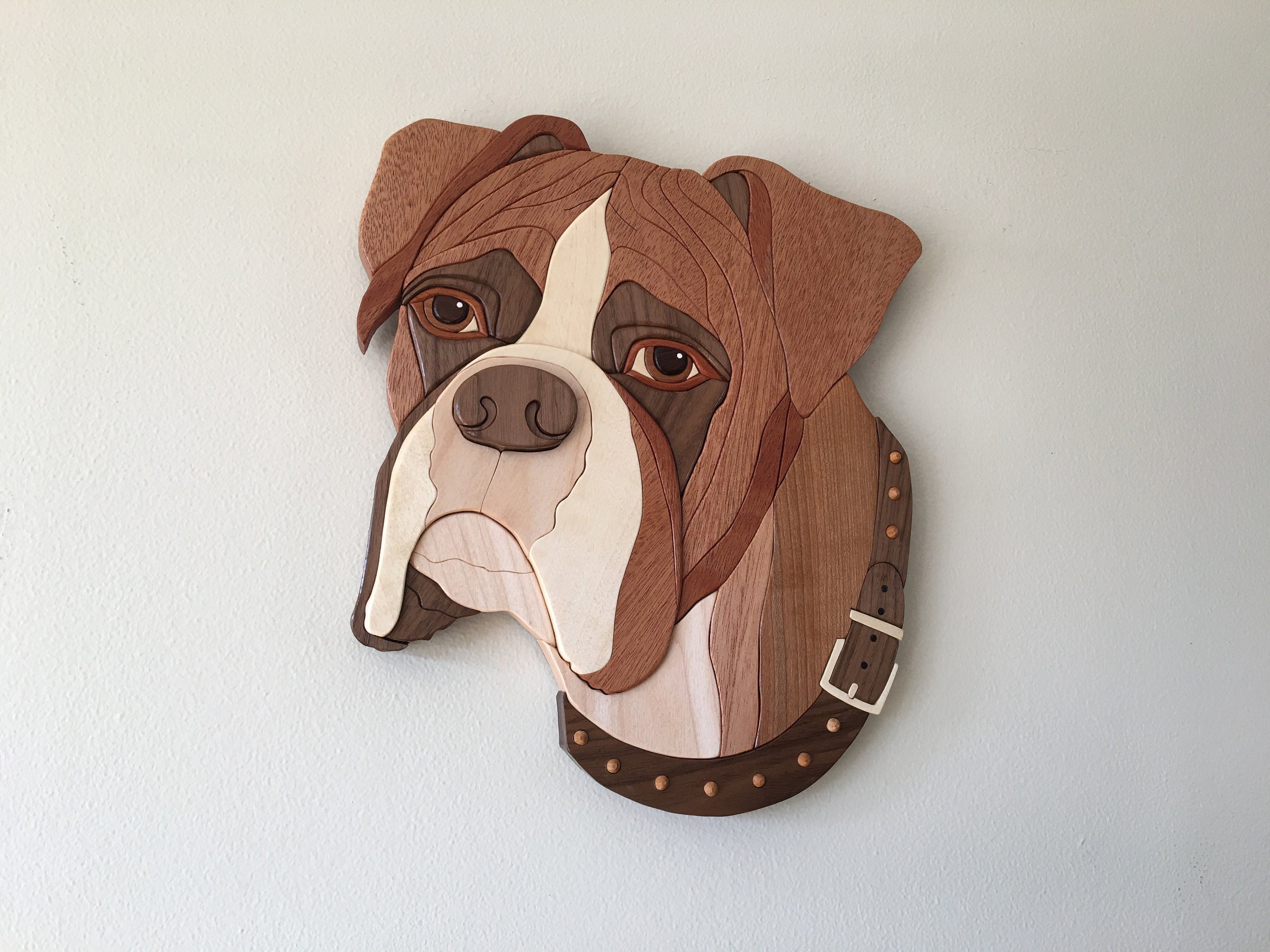 Boxer Intarsia (ears Down) - Etsy