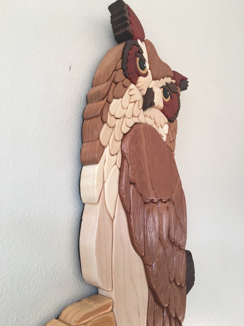 Great Horned Owl Intarsia - Etsy