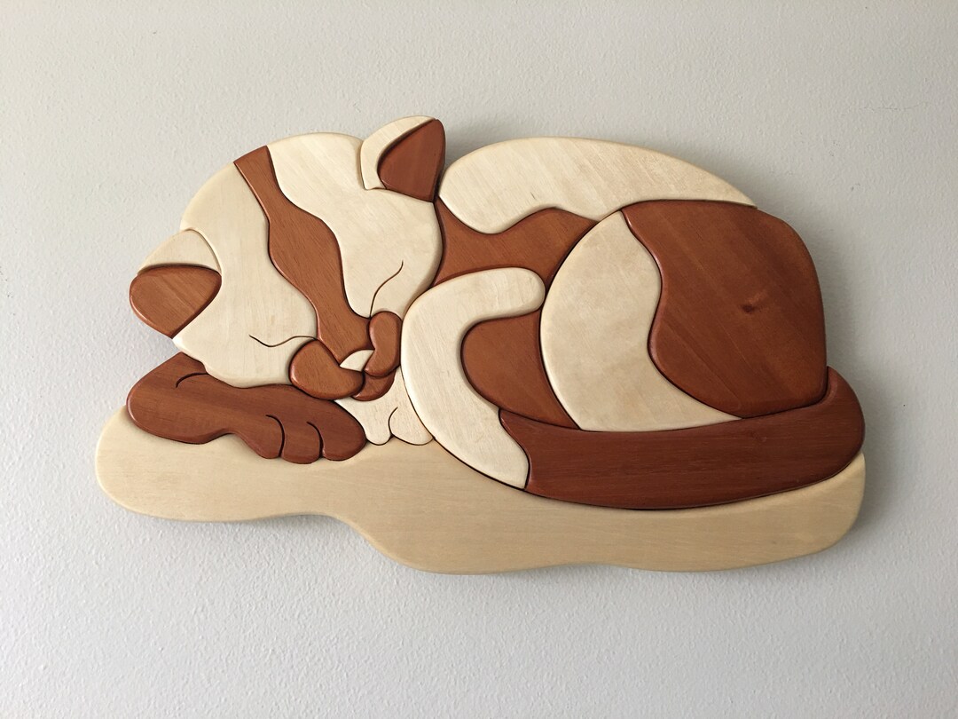 Cat Sleeping Intarsia - Etsy