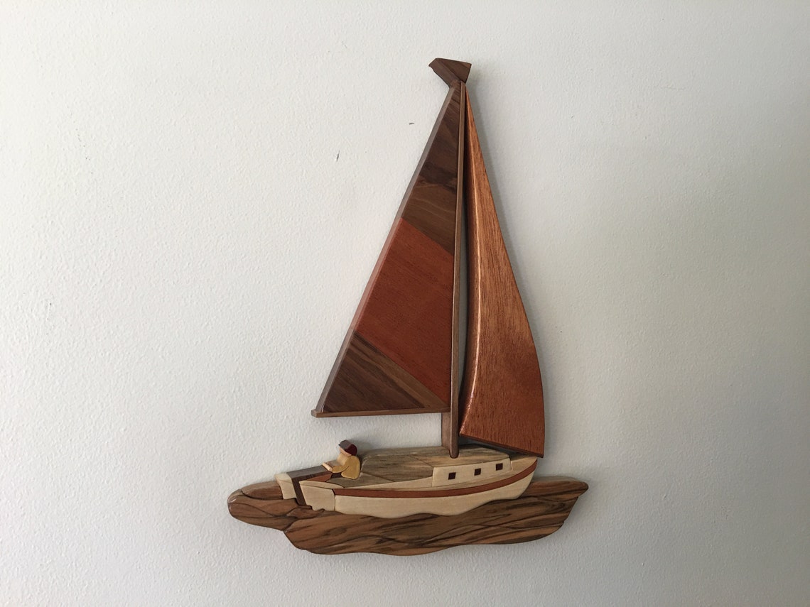 Sailboat Intarsia | Etsy