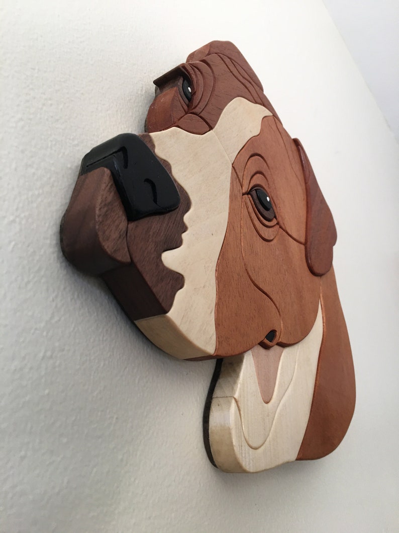 Pit Bull Terrier Intarsia - Etsy