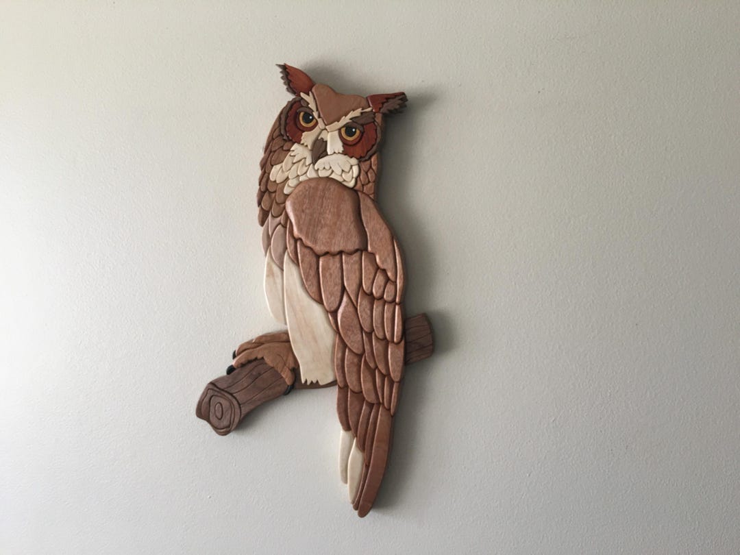 Great Horned Owl Intarsia - Etsy