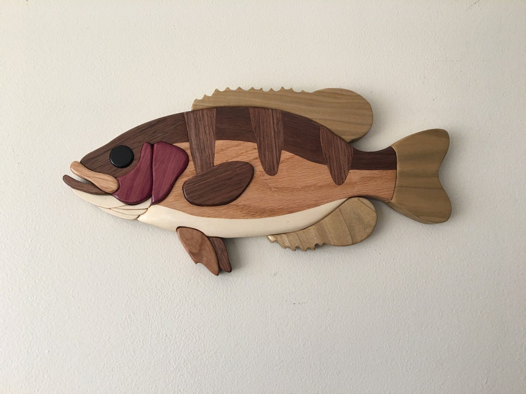Rock Bass Intarsia Fish - Etsy
