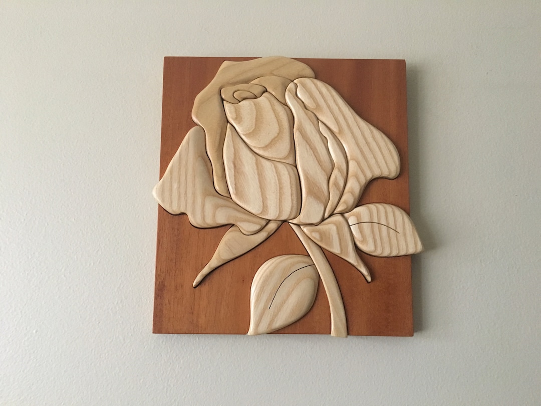 Wooden Rose Intarsia - Etsy