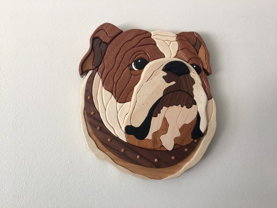 Bulldog Intarsia | Etsy