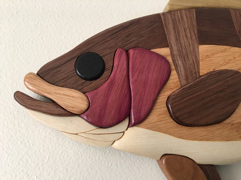 Rock Bass Intarsia Fish - Etsy