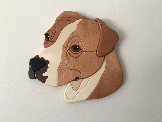 Pit Bull Terrier Intarsia - Etsy