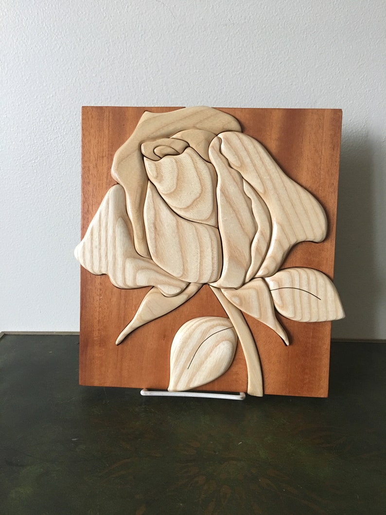 Wooden Rose Intarsia - Etsy