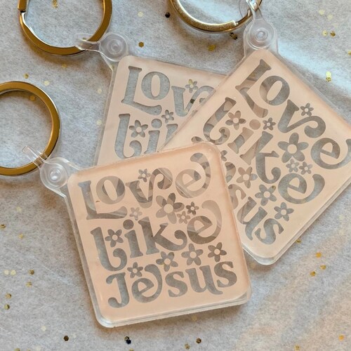 Religious Keychain Clear Acrylic Keychain Faith Keychain - Etsy
