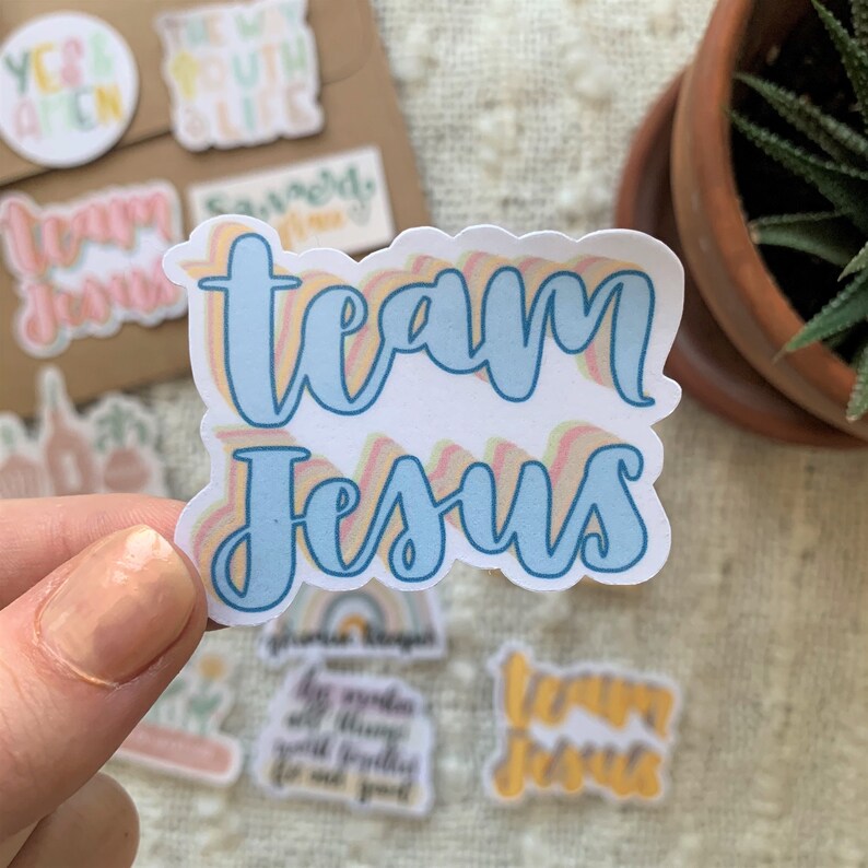 Team Jesus Sticker Colorful Sticker Christian Sticker Pack | Etsy