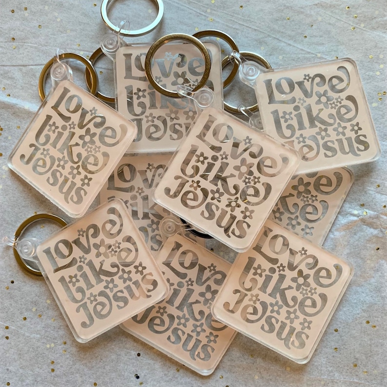 Religious Keychain Clear Acrylic Keychain Faith Keychain - Etsy