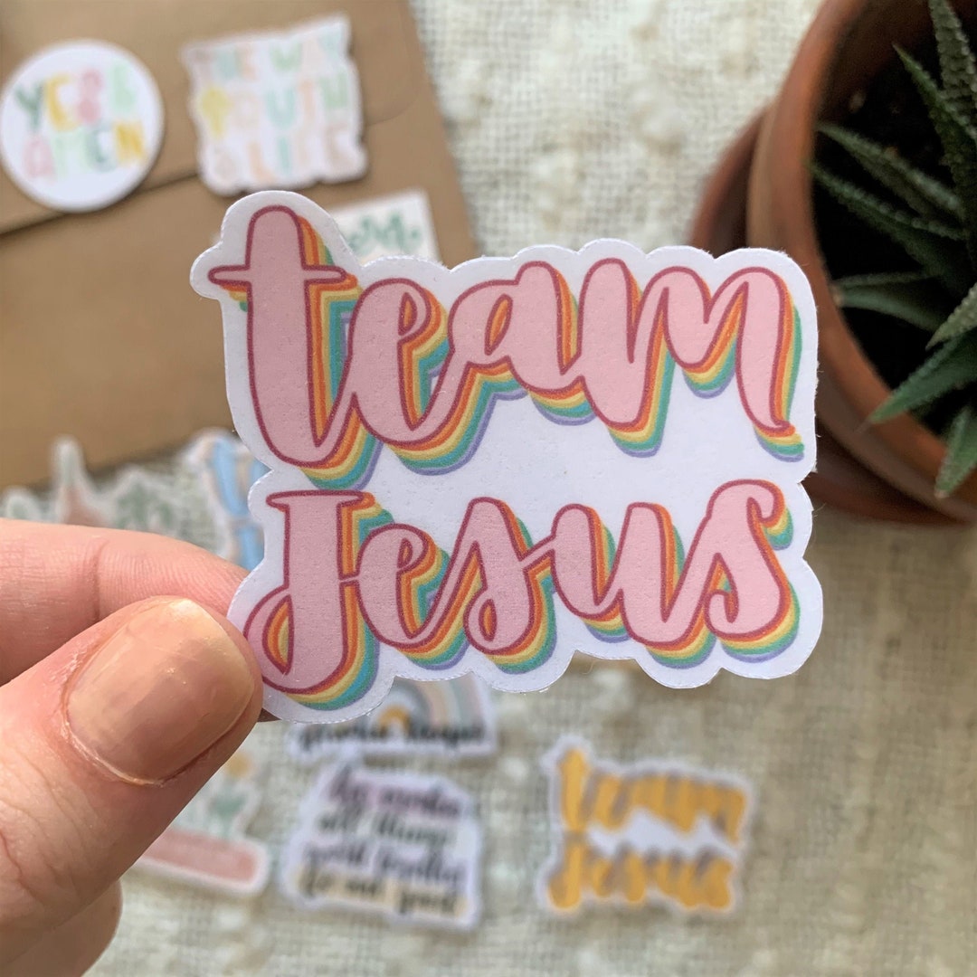 Team Jesus Sticker, Colorful Sticker, Christian Sticker Pack, Faith ...